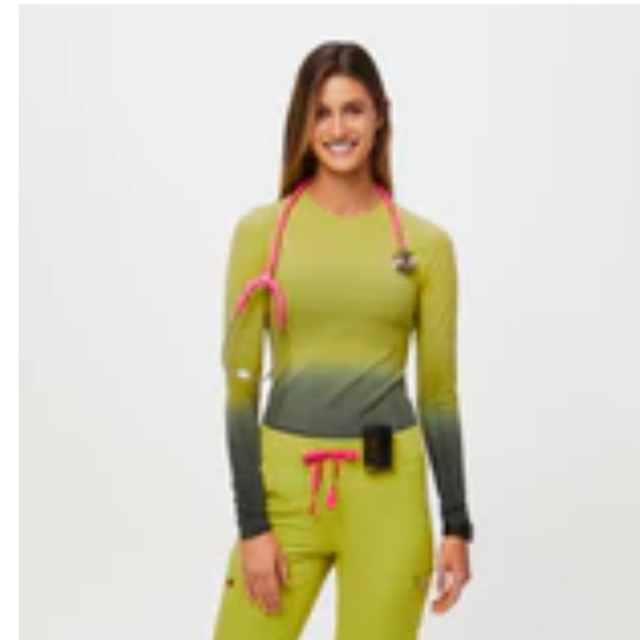 Figs | Tops | Figs Ombre Limeade Salta Seamless Longsleeve Underscrub ...